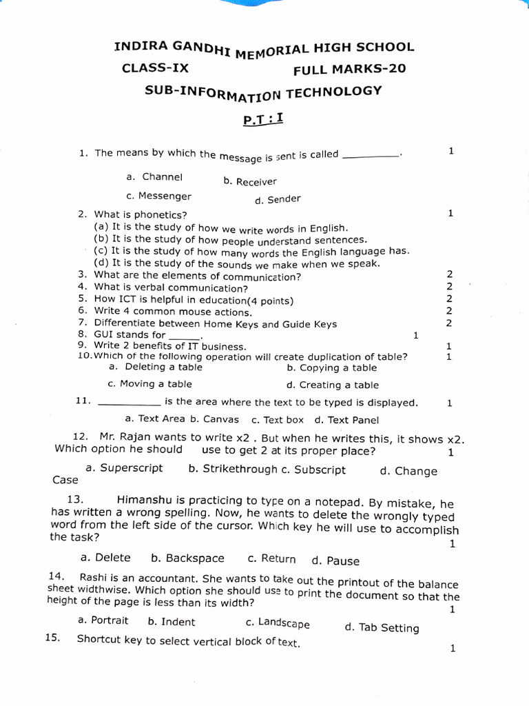 ICT Communication Basics for Class IX | PDF | Text