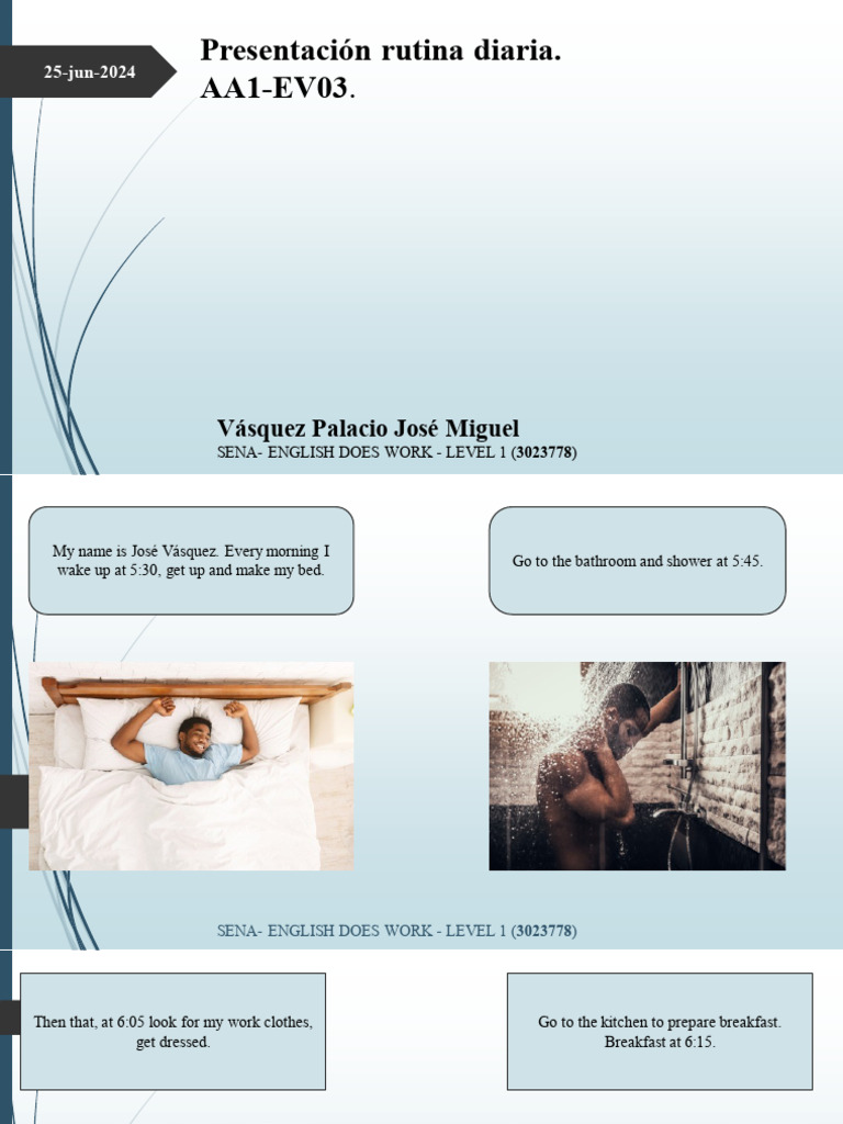 AA1-EV03 - Presentación Rutina Diaria | PDF