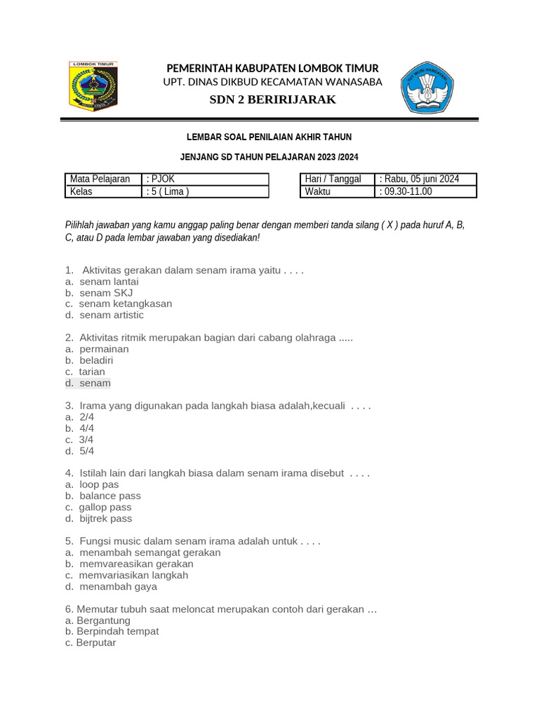 Soal Kls 5 Kumer | PDF