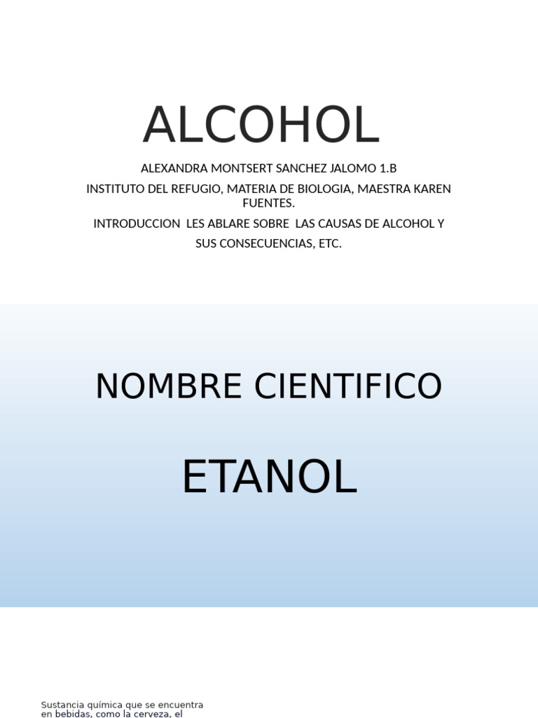 Alcohol | PDF