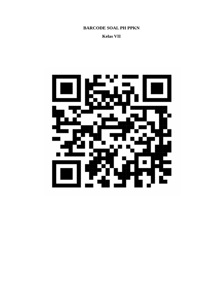 Barcode Soal PH PPKN Kelas VII | PDF