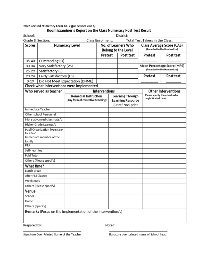 Numeracy-Form-1b-2 | PDF
