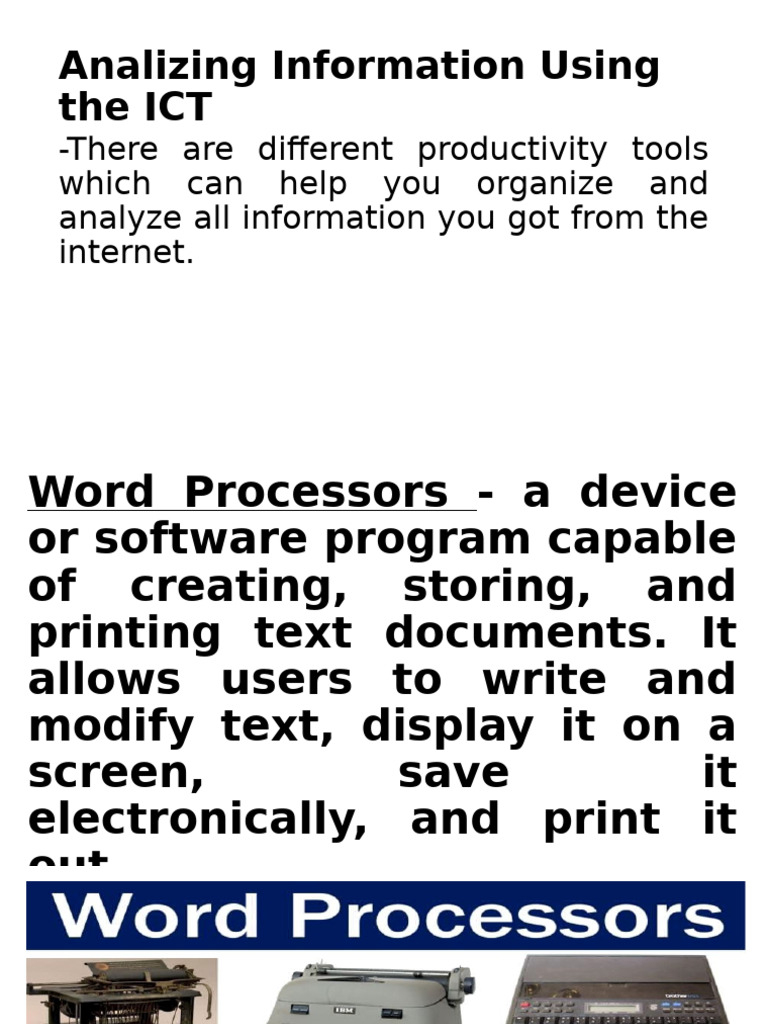 Analizing Information Using The ICT | PDF