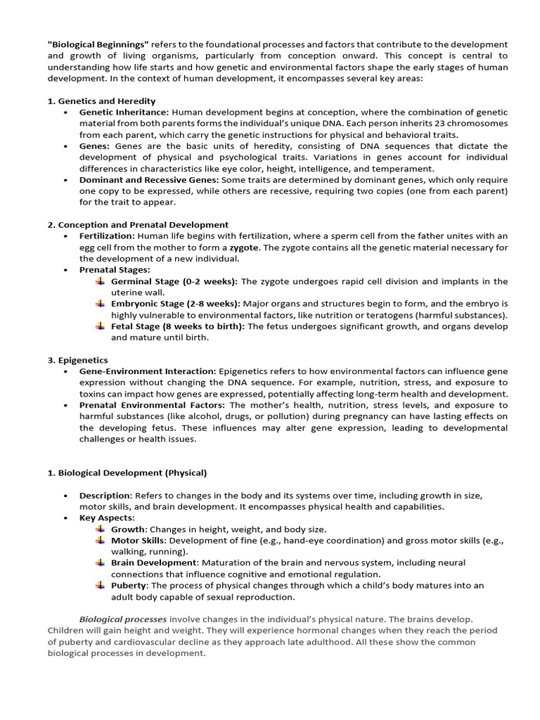 Unit II Biological Development | PDF | Brain | Behavioural Sciences