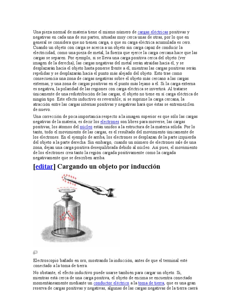 Induccion Electrostatica | PDF | Electricidad | Cantidades fisicas