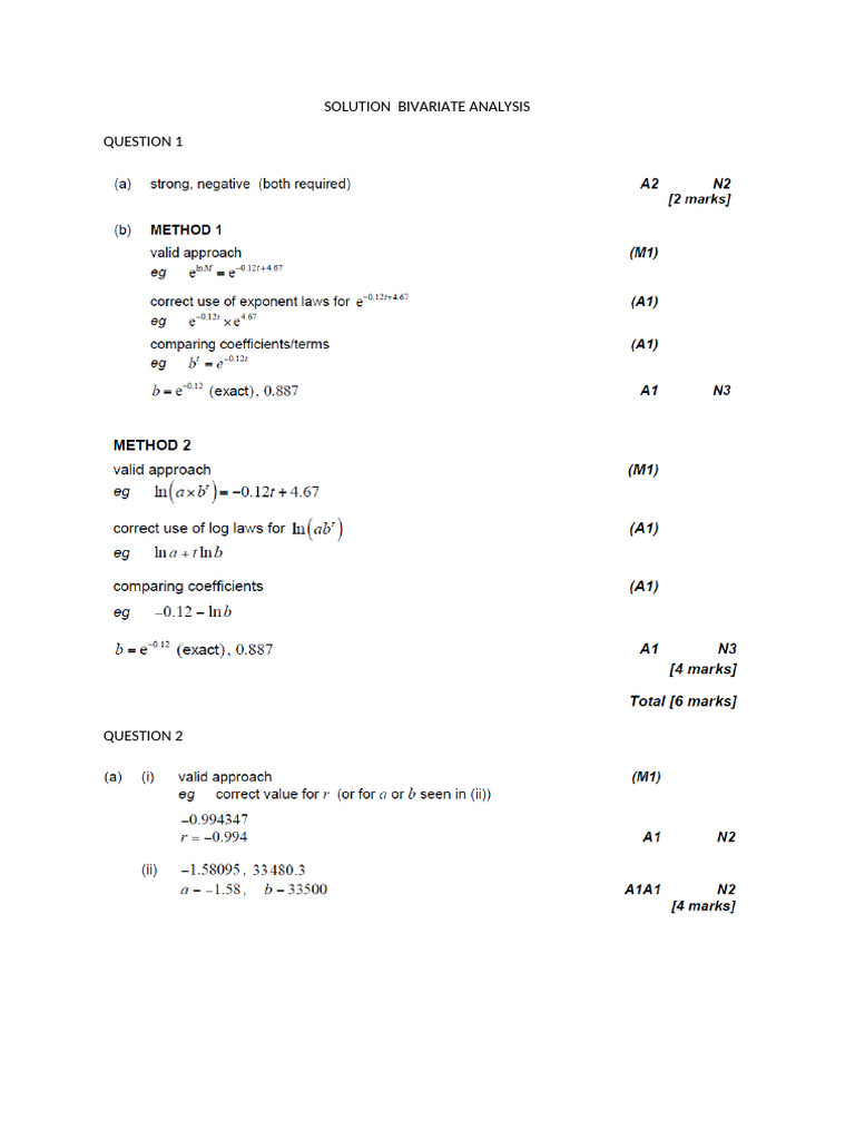 Solution Bivariate Analysis | PDF