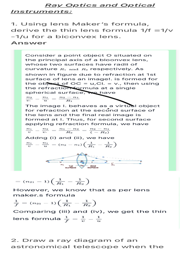 Ray Optics and Optical Instruments:.PDF | PDF