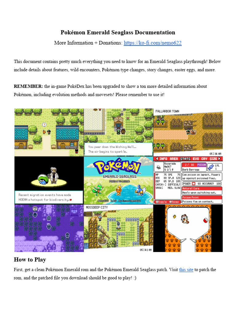 Pokemon Emerald Seaglass Documentation v2.2 | PDF
