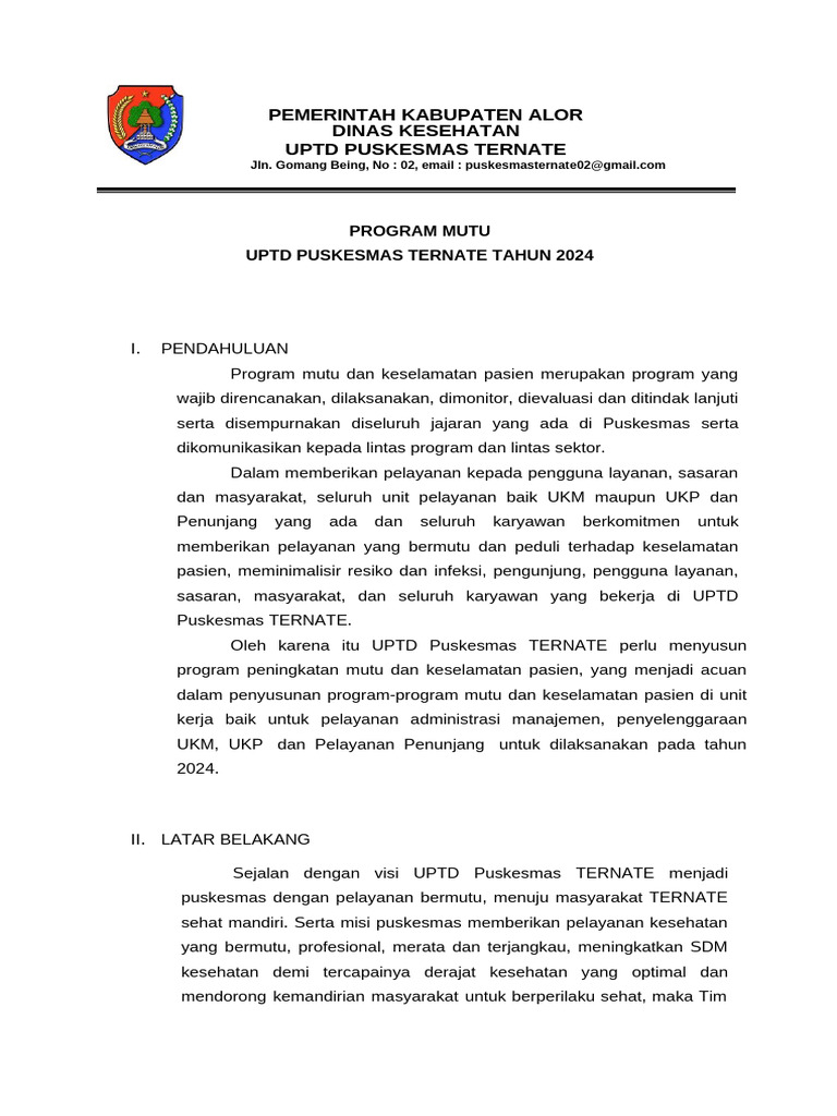 5.1.1.a Program Mutu 2023.docx - Google Dokumen | PDF