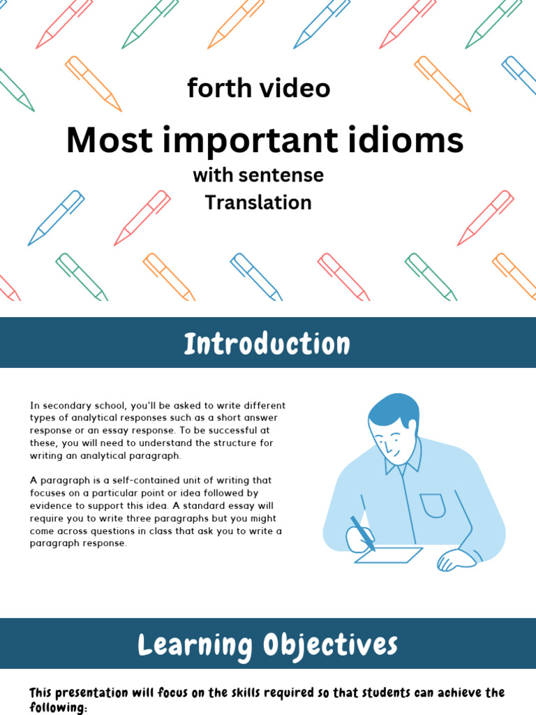 Blue Simple English Paragraph Writing Structure Presentation | PDF