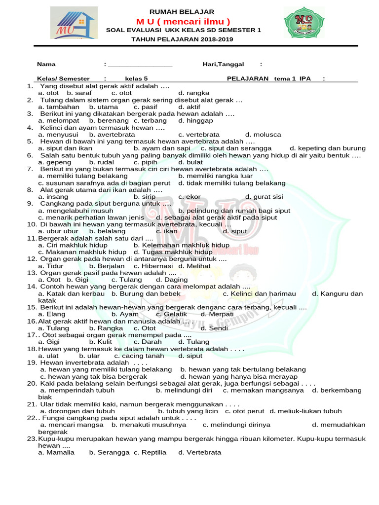 soal tema 1 ipa | PDF