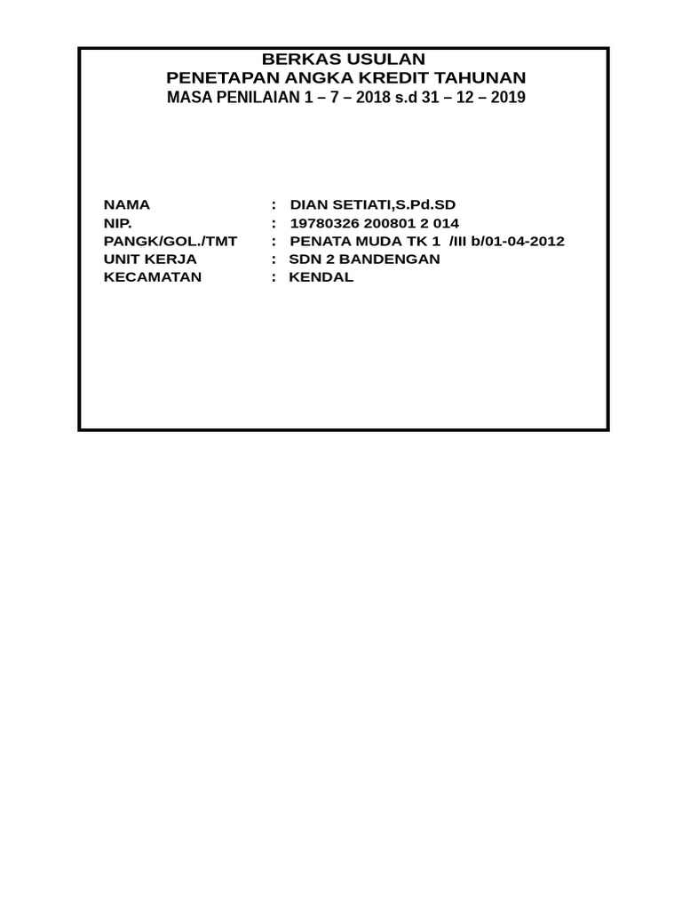 Lembar Ceklis Dupak Bu Dian | PDF