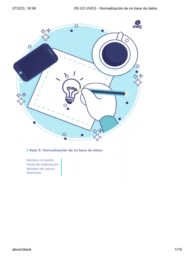 R5 U3 UVEG Normalizaci N de Mi Base de Datos PDF | PDF | Bases de datos | Modelo relacional