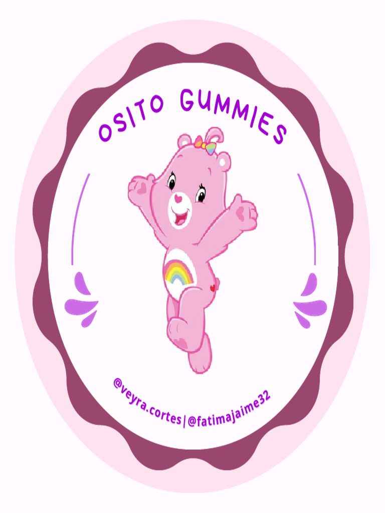 Sticker Etiqueta Gomitas Enchiladas Colorido Rosa y Rojo | PDF