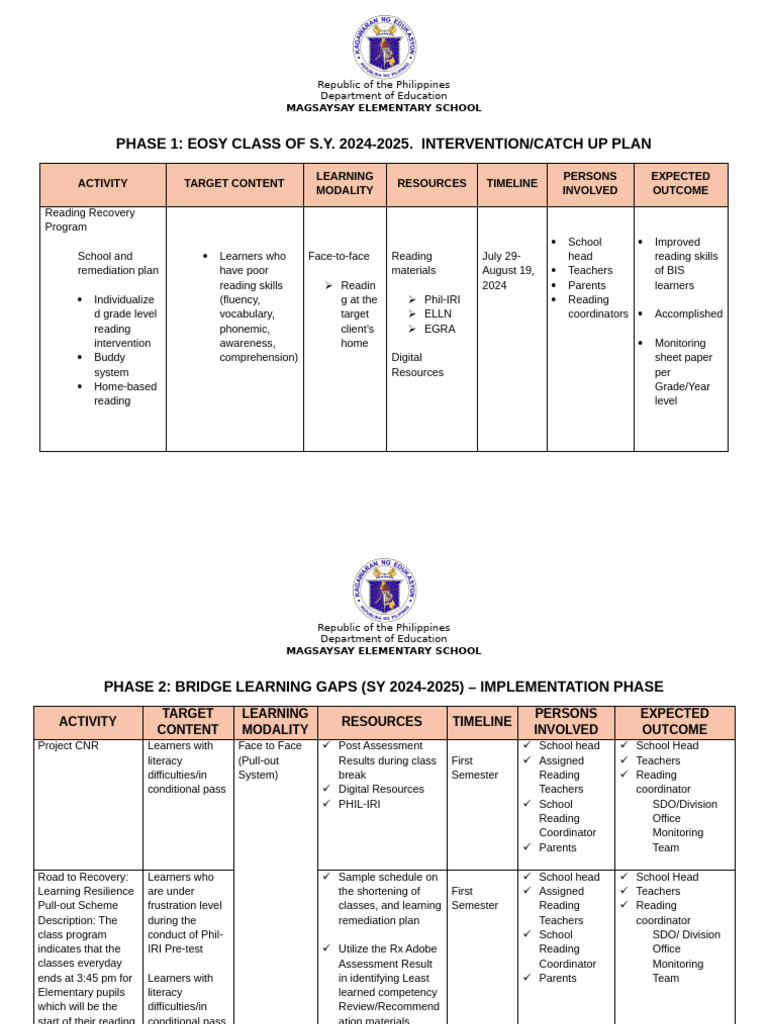 Catch Up Plan | PDF | Cognitive Science | Learning Methods