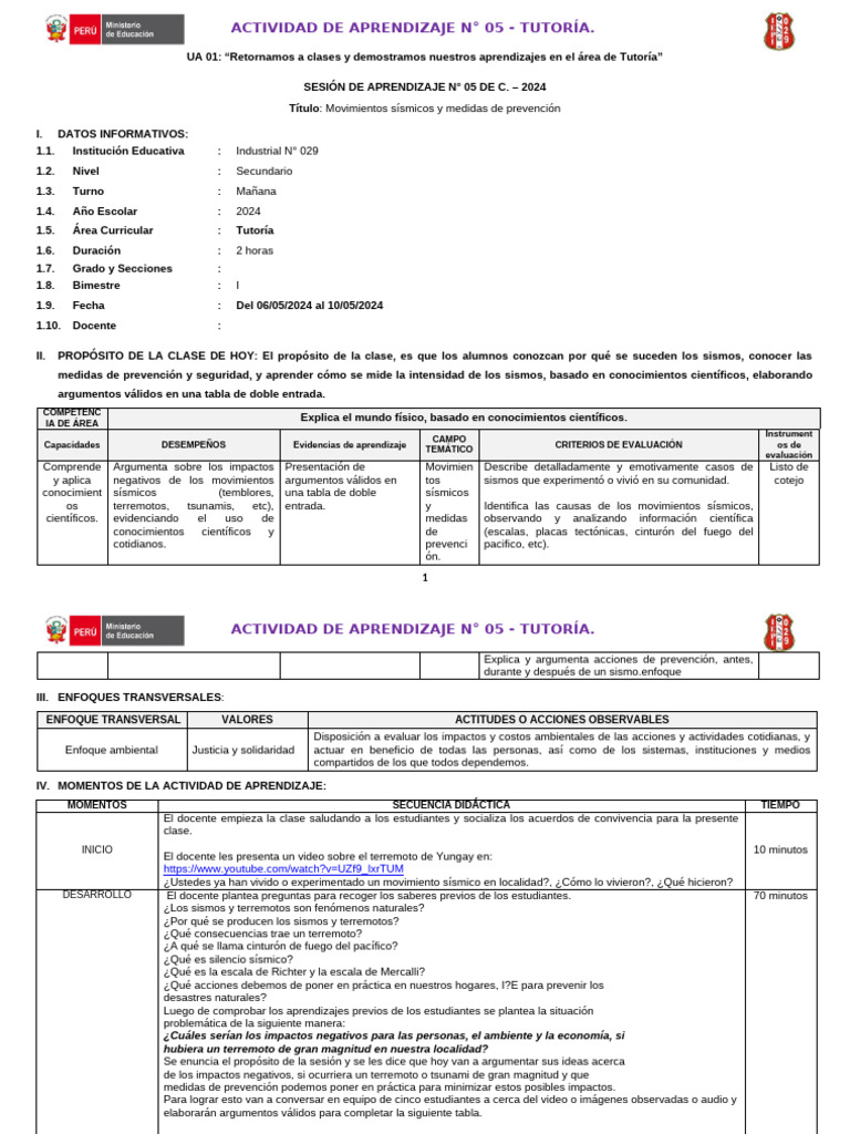 Actividad 05 Tutoría | PDF