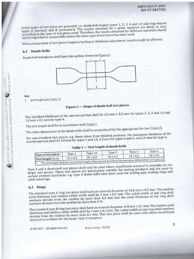 epruveta-SRPS ISO 37 | PDF