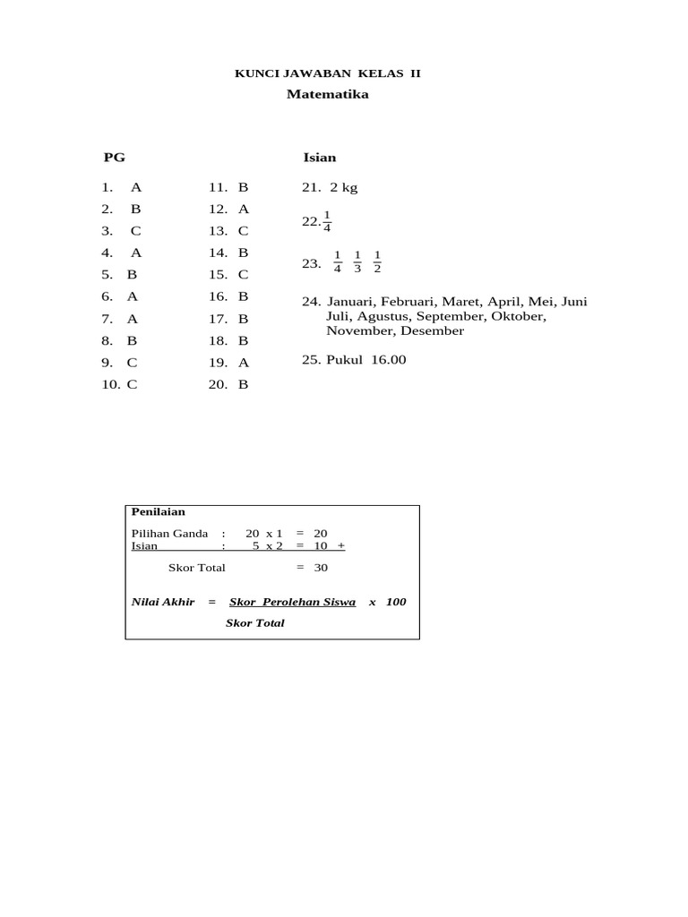 KUNCI Matematika | PDF