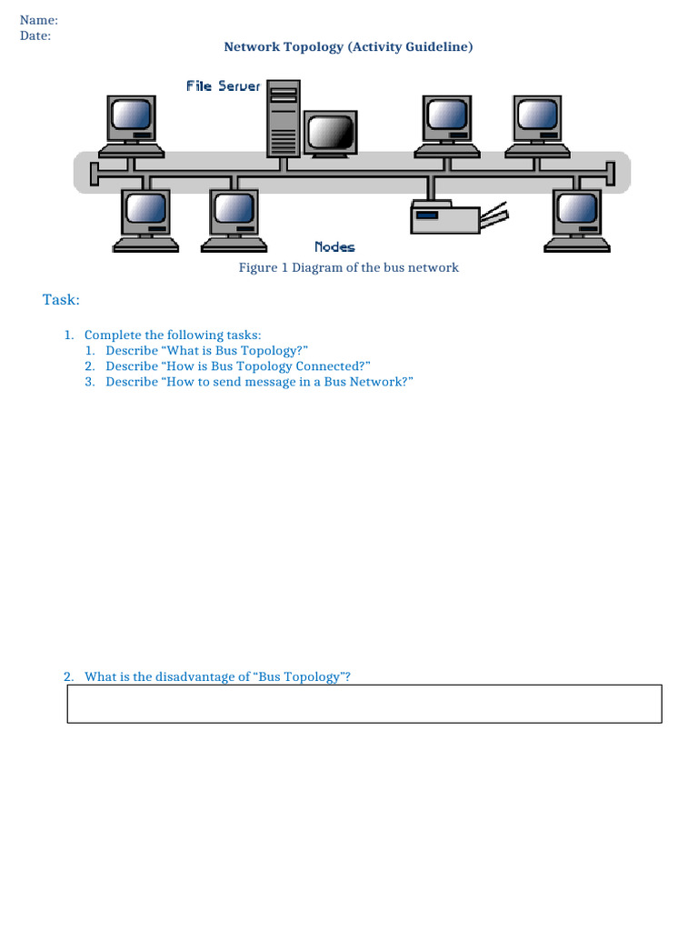 Activity Sheet For Network Topology | PDF