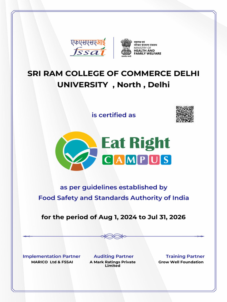 Eat Right Campus Certificate | PDF