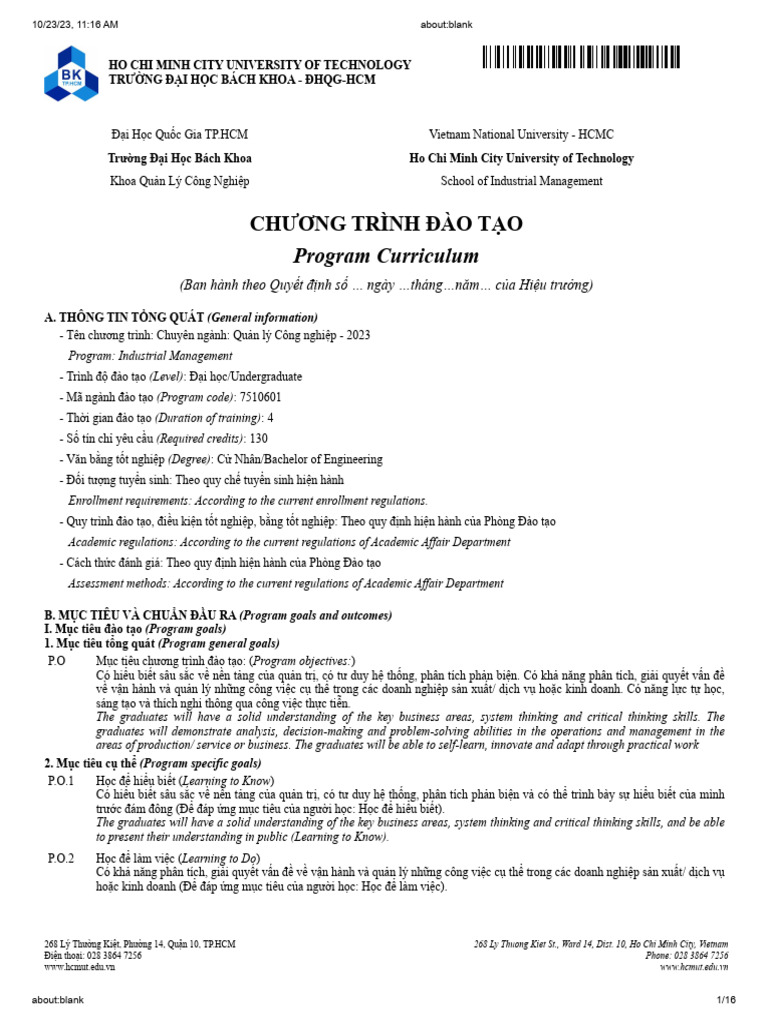 CTDT - CN QLCN - K23 | PDF