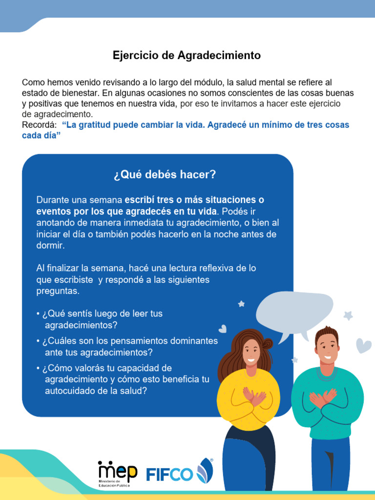 Ejercicio de Agradecimiento | PDF