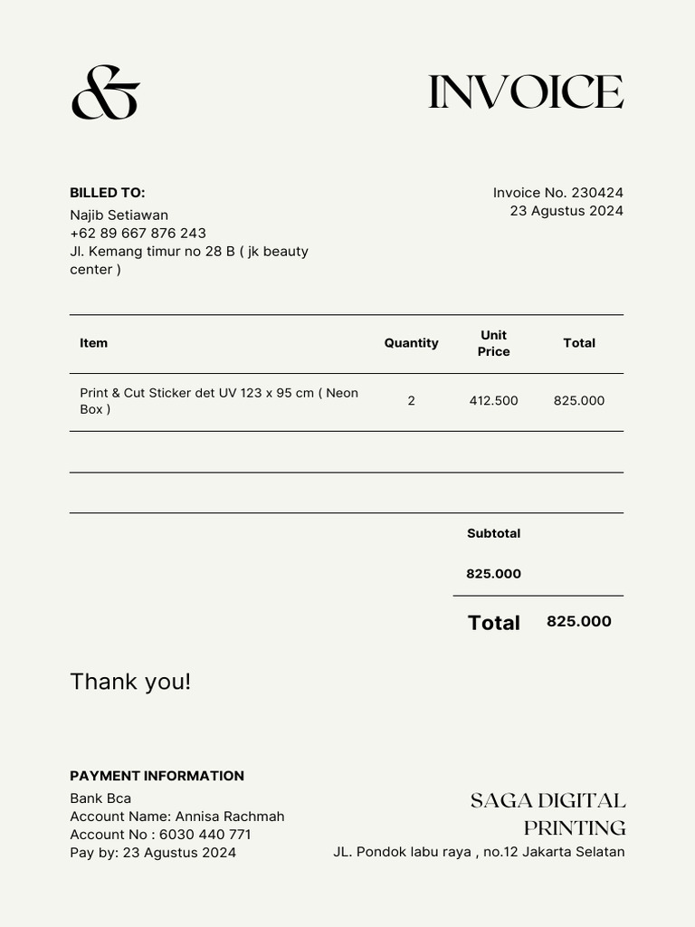 Fashion Invoice | PDF