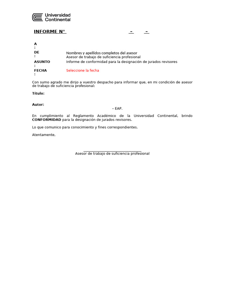 Titulacion TSP 01 01 Informe Asesor Borrador | PDF