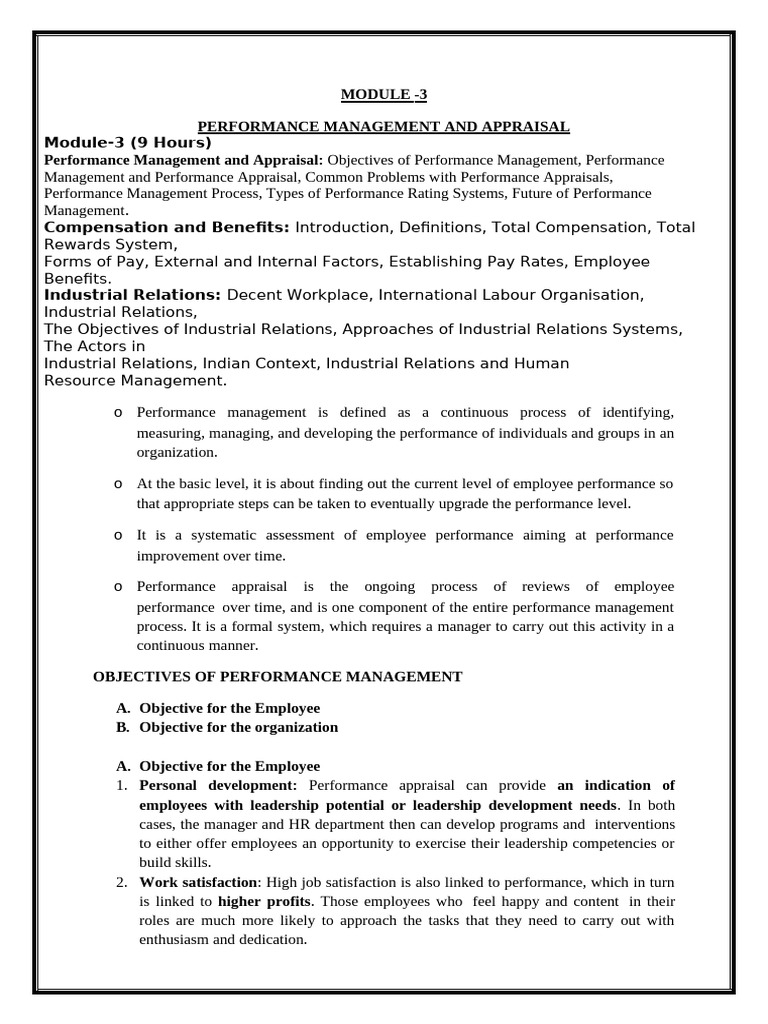 HRM Module 3 | PDF | Cost Of Living | Performance Appraisal