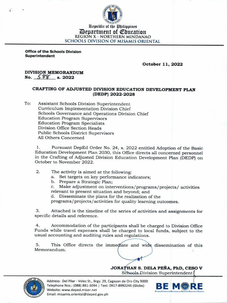 dm588s.2022 Crafting Adjustment Division Education Development Plan ...