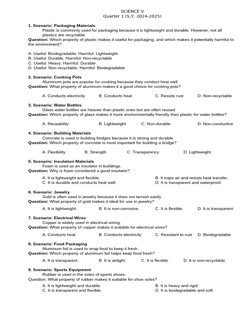 Science Week 2 Review PISA | PDF