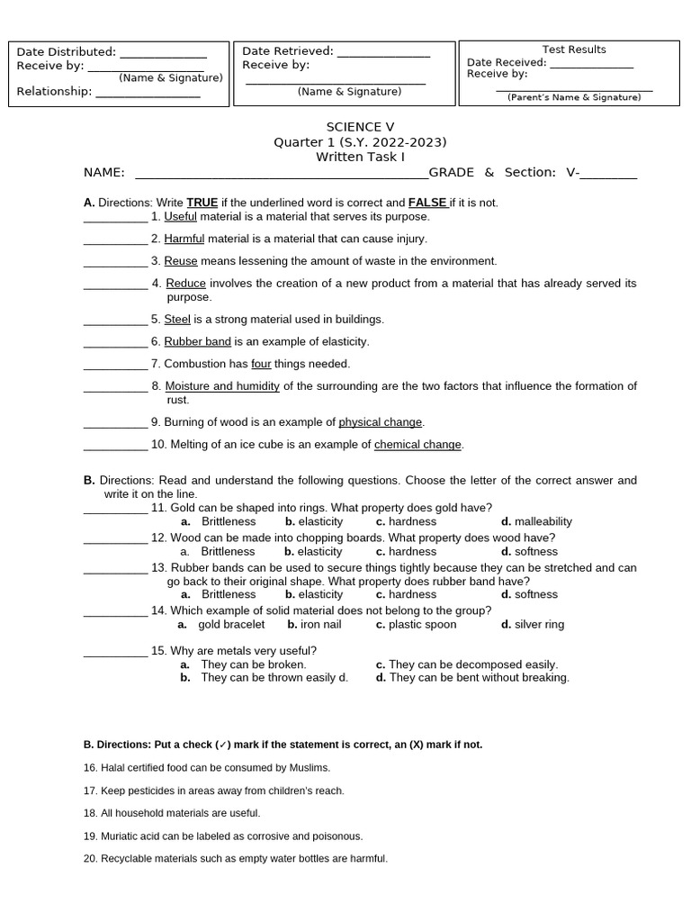 SCIENCE 5 Quarter 1 | PDF