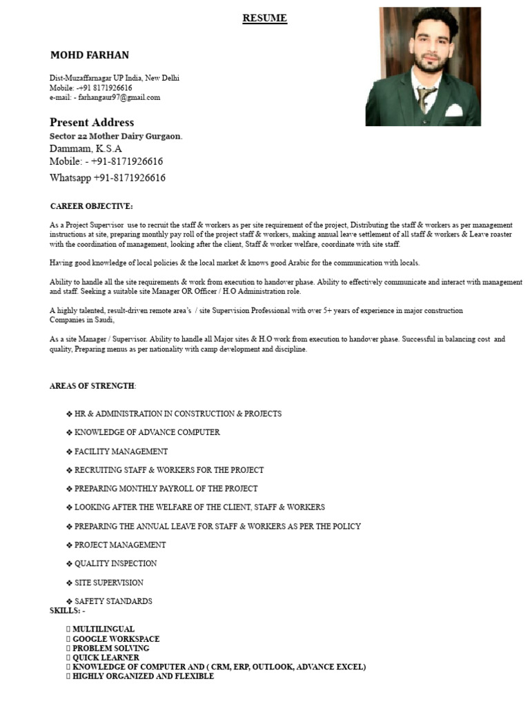Farhan Gaur CV KASA EXP | PDF
