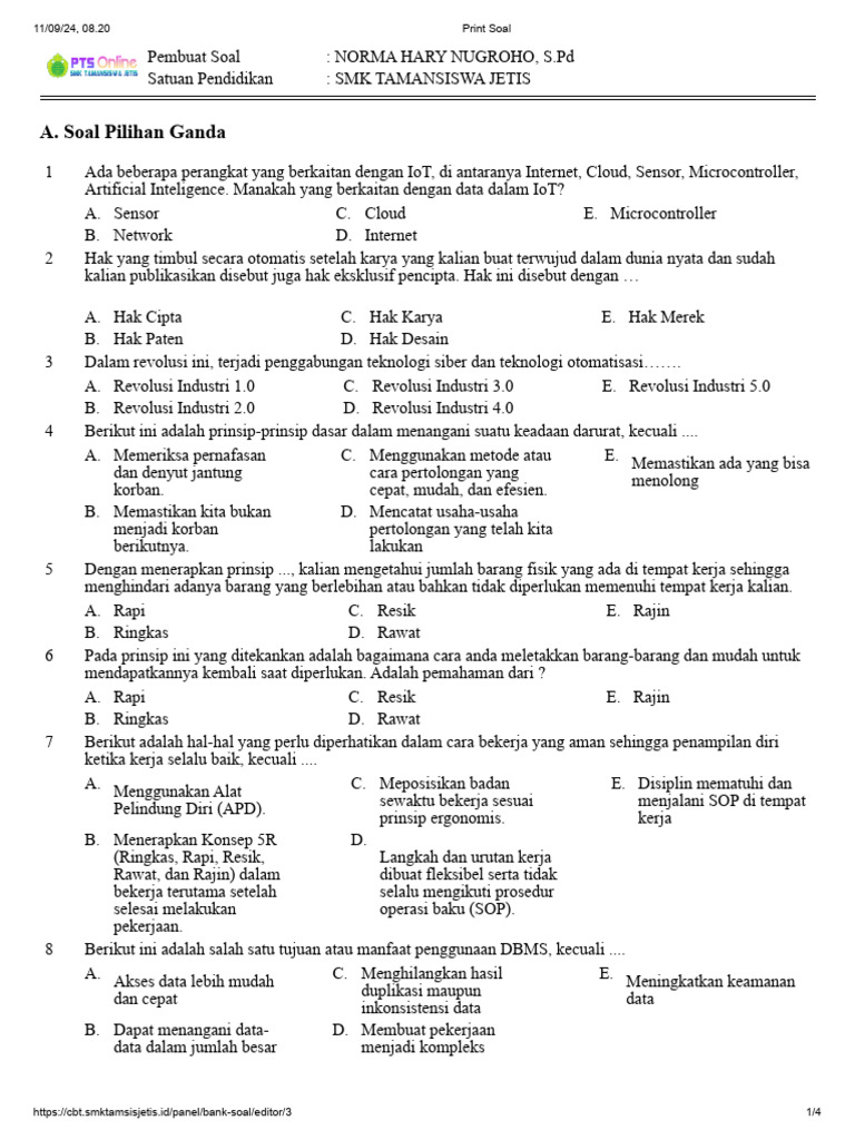 Pts Ganjil X RPL | PDF