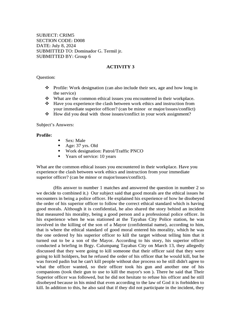 CRIM 5 Activity 3 2 | PDF