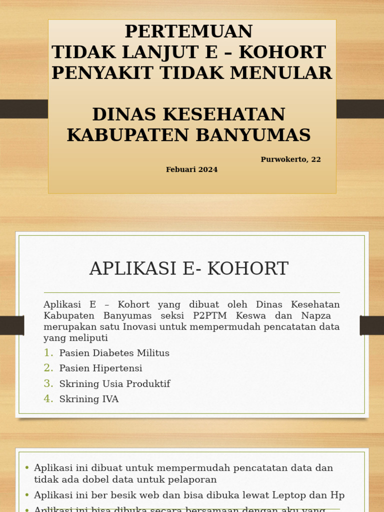 Aplikasi E - Kohort | PDF