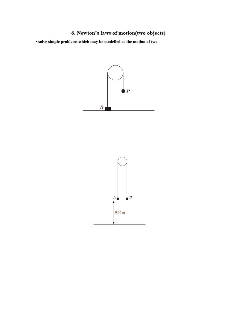 6. Newton’s Laws of Motion(Two Objects) | PDF