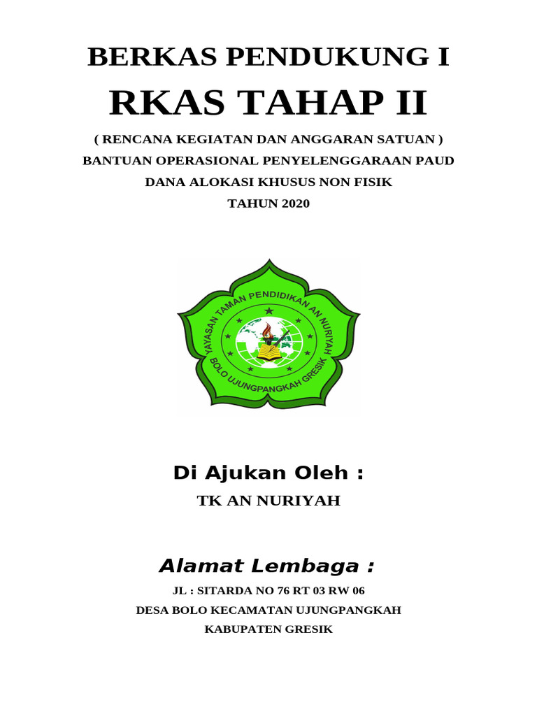 Cover Rkas Apbn 2020 THP Ii TK | PDF