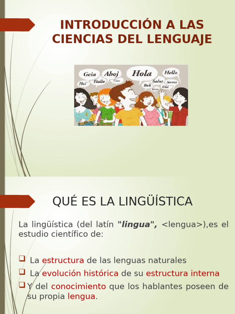 Tema 01 Introducción a Las Ciencias Del Lenguaje | PDF