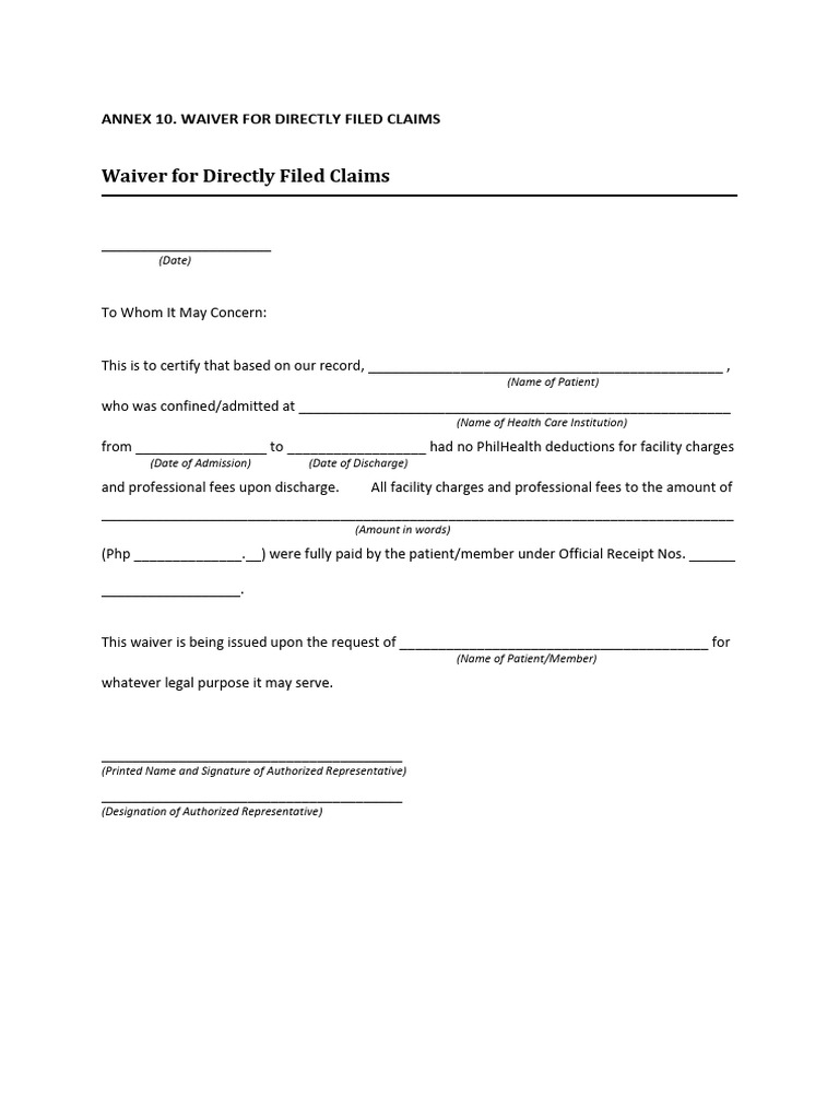 ANNEX 10_WAIVER FORM | PDF