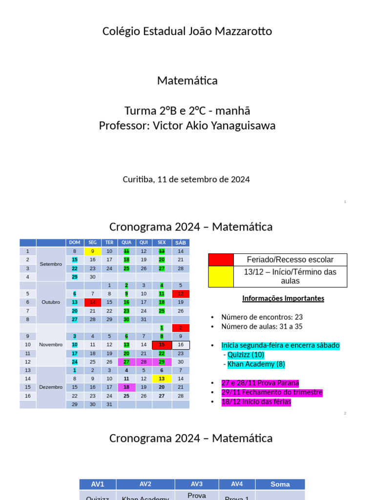 Aul 18-09-2024 - Matemática - 2°B e 2°C | PDF