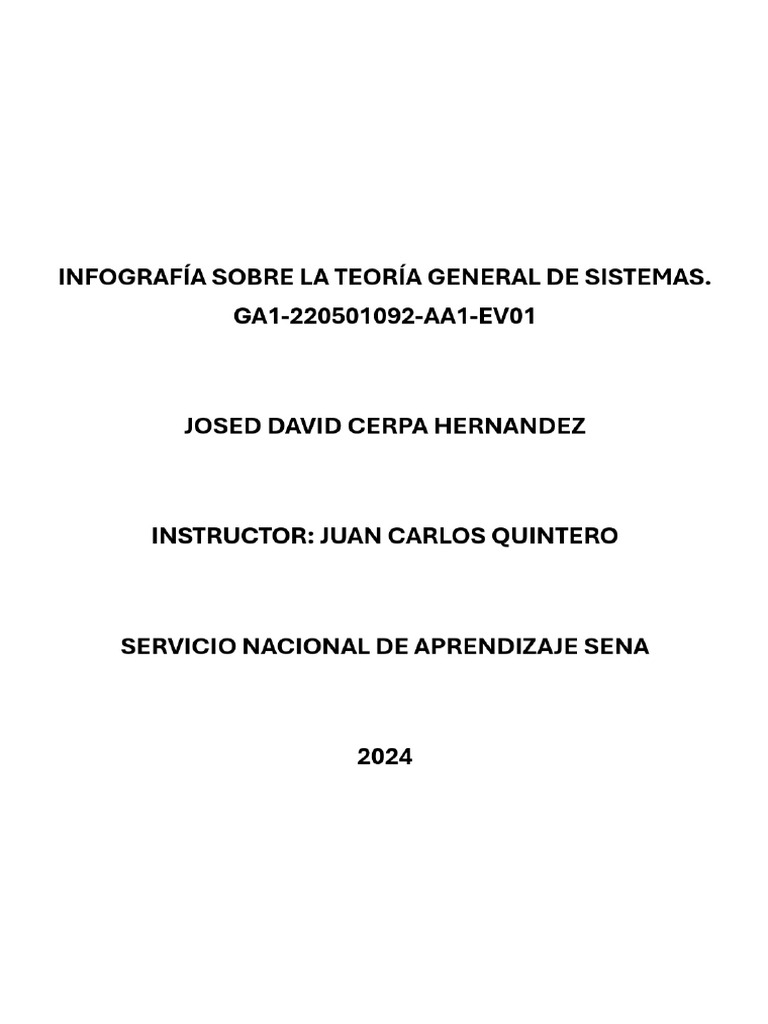 Infografía Sobre La Teoría General de Sistemas. GA1-220501092-AA1-EV01. | PDF