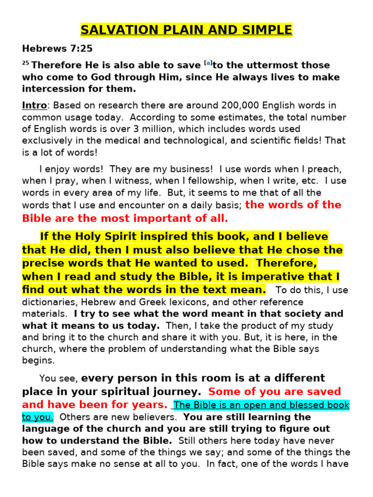 Understanding Salvation Simply | PDF | Eternal Life (Christianity ...