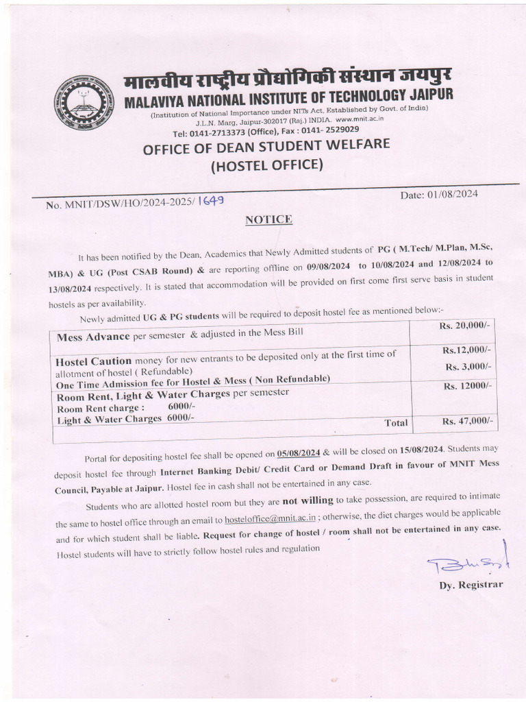 Notice NewStud Hostel | PDF