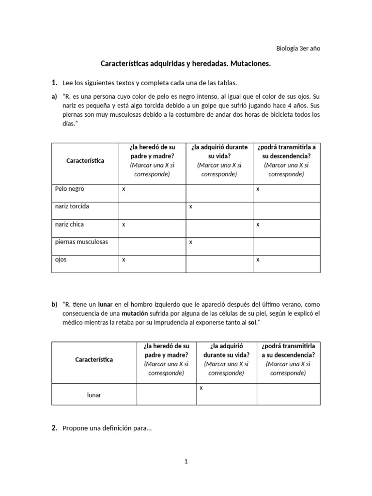 Copia de Características Adquiridas y Heredadas | PDF