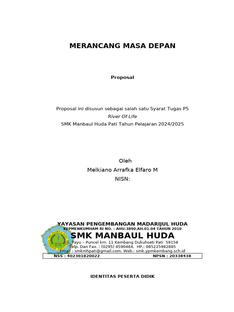 Proposal - Merancang Masa Depan Master | PDF