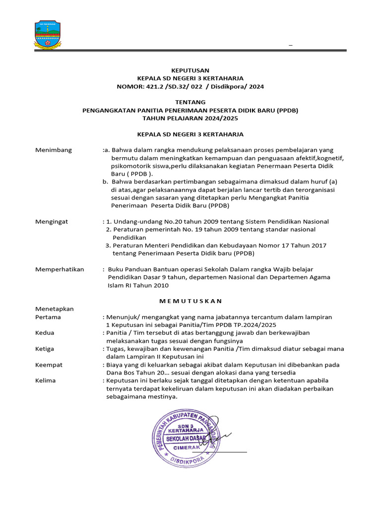 SK PPDB 2024 Fix | PDF