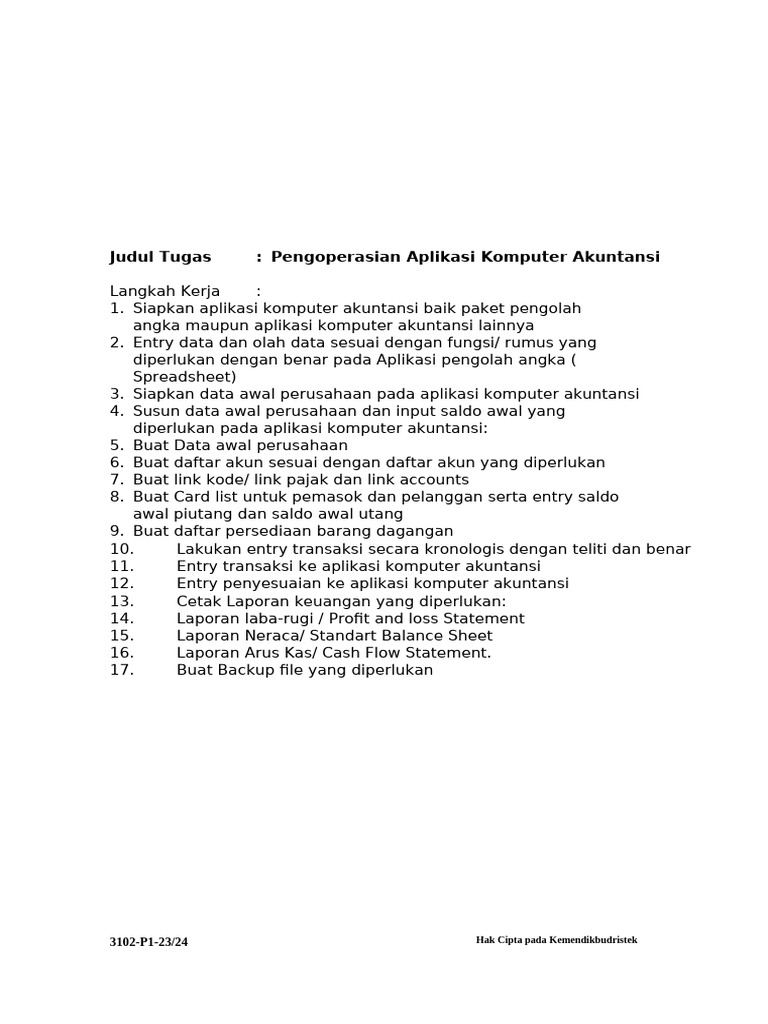 P1 - Soal Myob 2024 UD ABADI | PDF