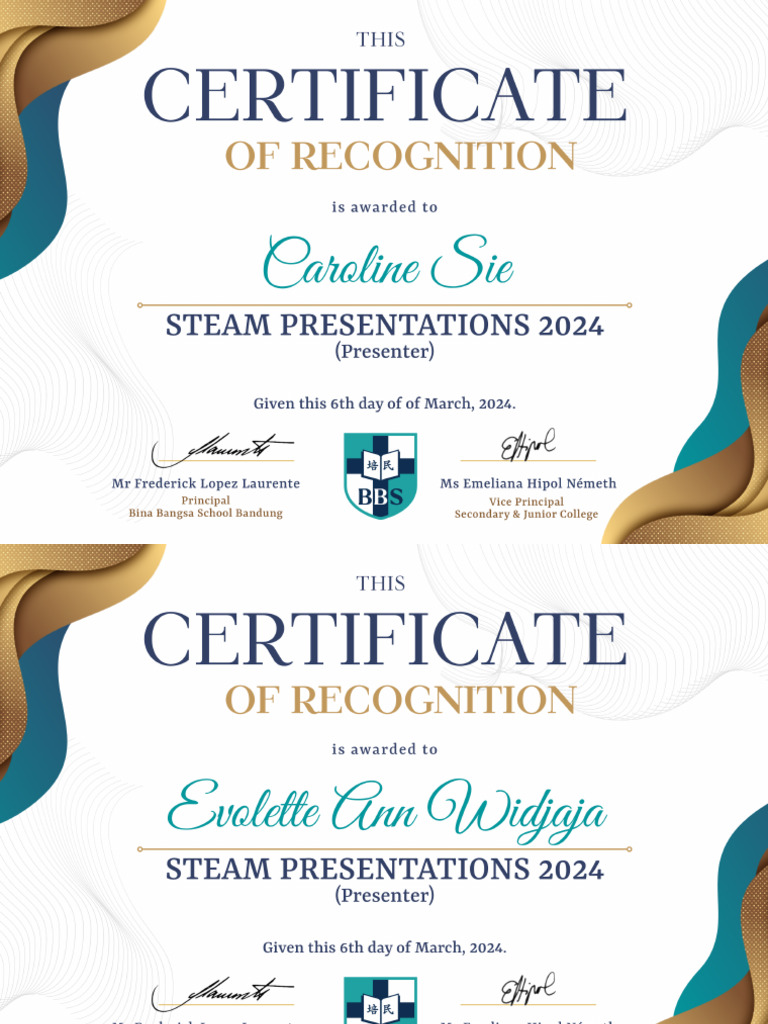 SCIMATECH Week 2024 - Certificates | PDF