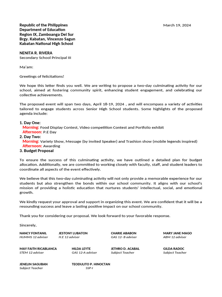 Proposal Letter | PDF